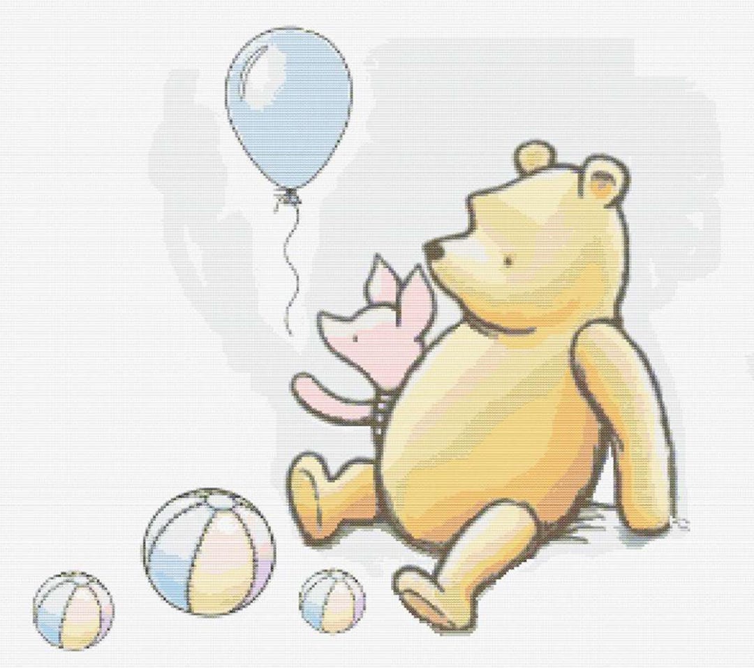 Winnie the Pooh Cross Stitch Pattern, Piglet, Balloon, Beach Balls (PDF ...