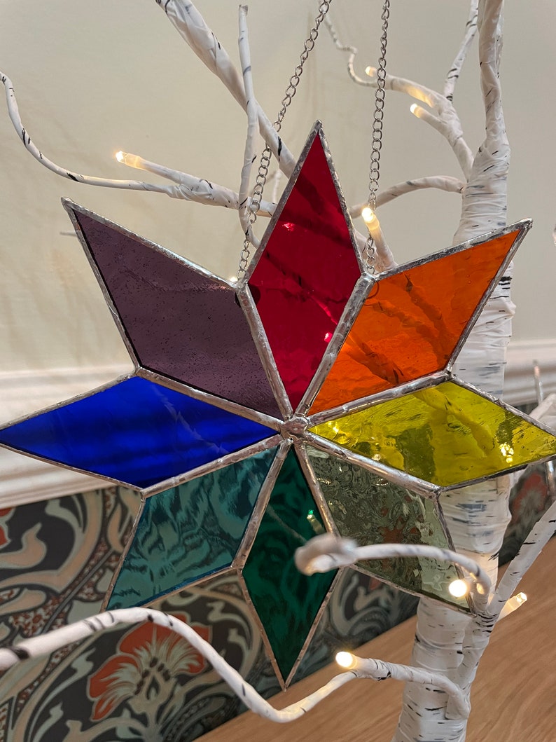 Large Stained Glass Rainbow Star - Etsy
