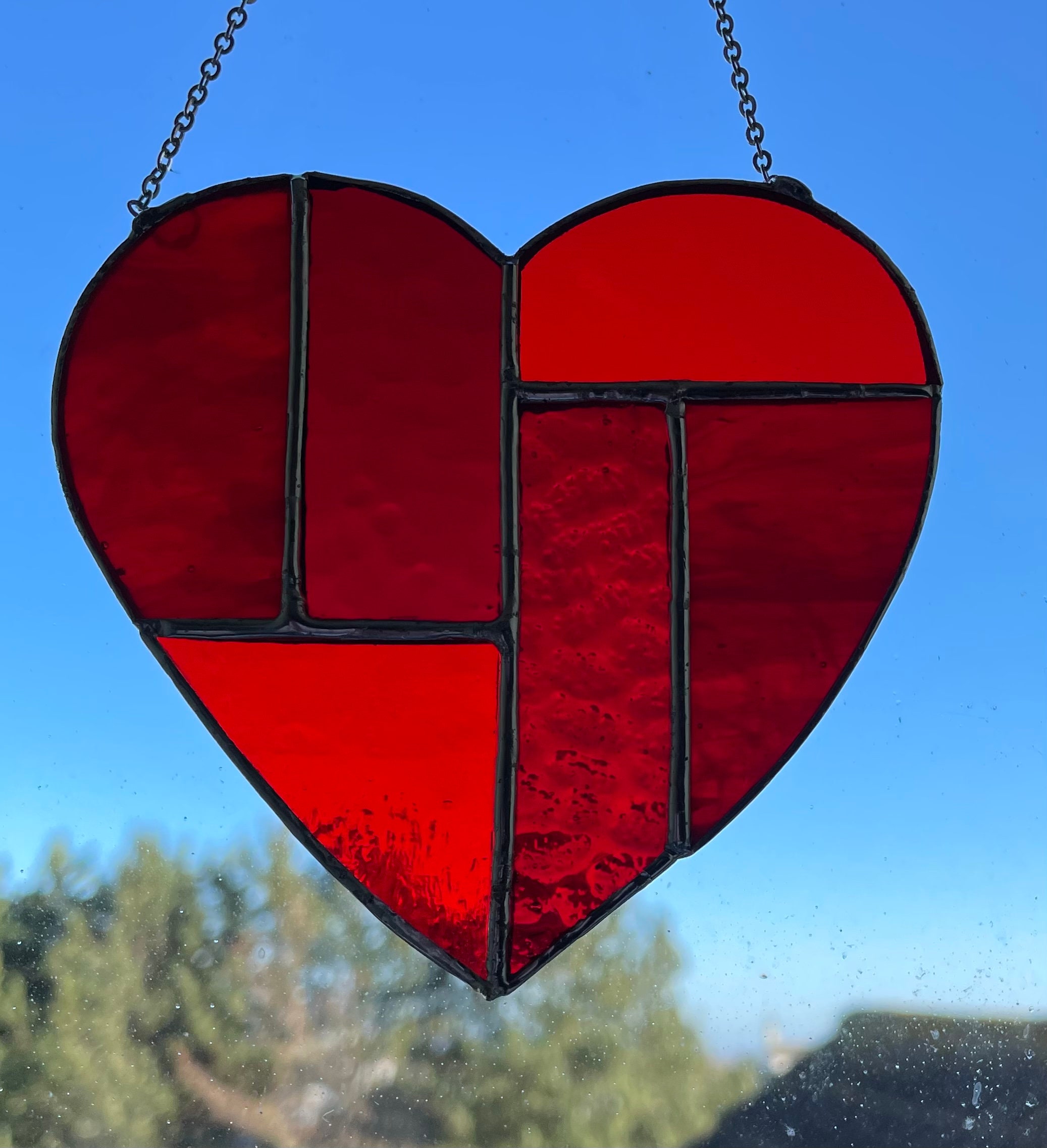 Wedding Anniversary Stained Glass Love Heart. - Etsy