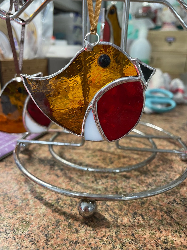 Stained Glass Robin - Etsy UK