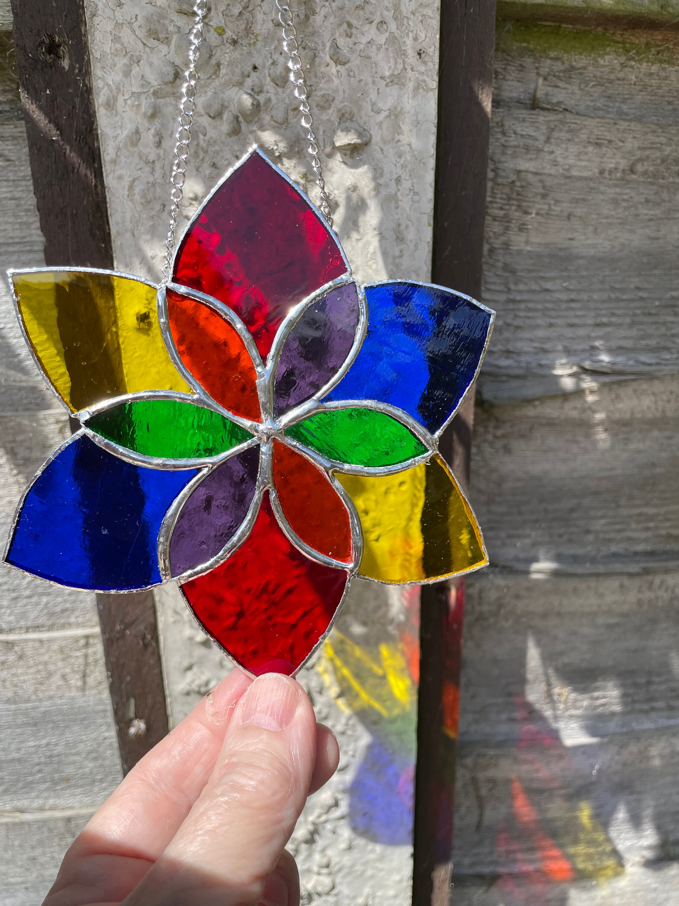 Stained Glass Colour Wheel Flower - Etsy