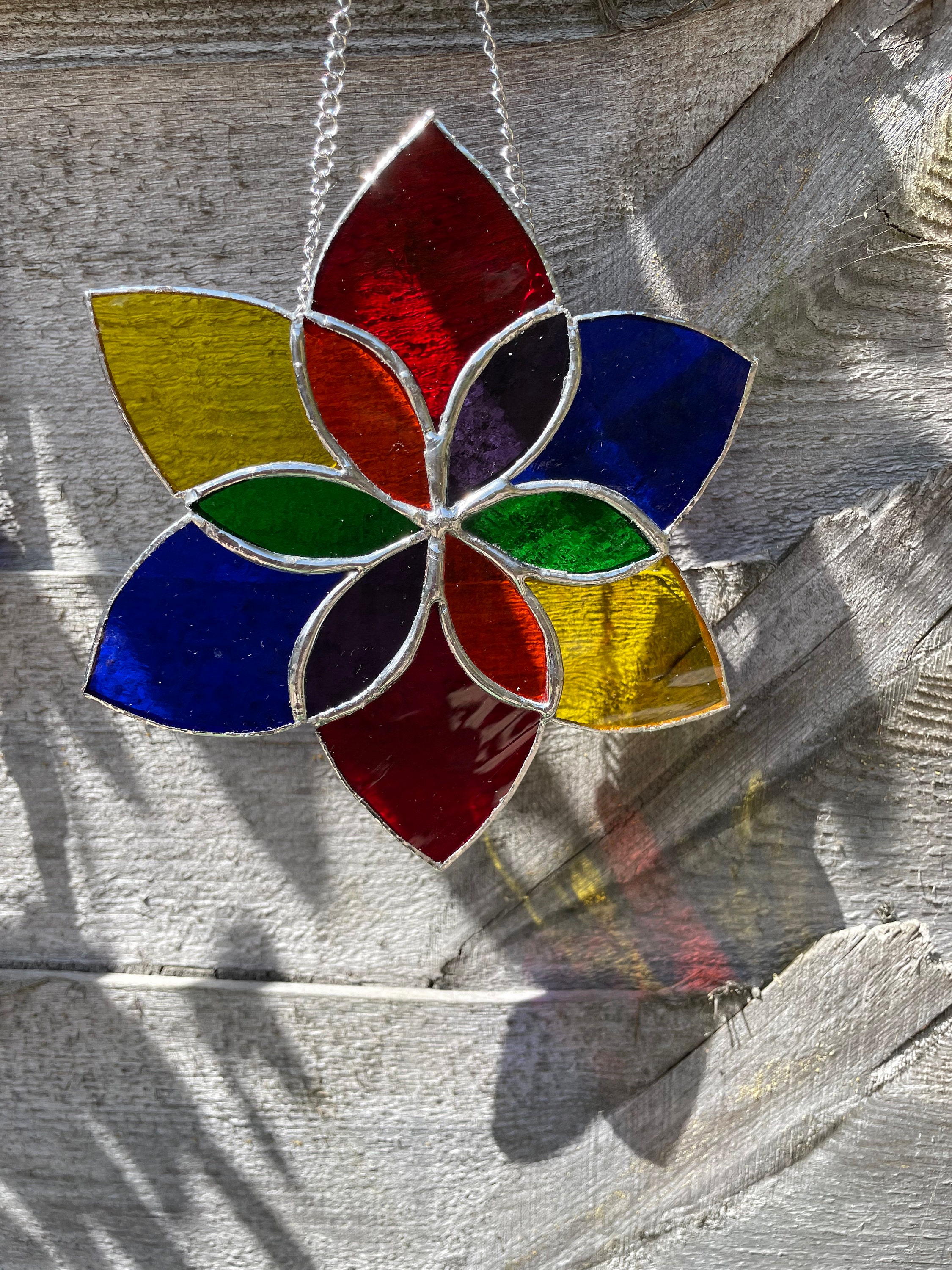 Stained Glass Colour Wheel Flower - Etsy