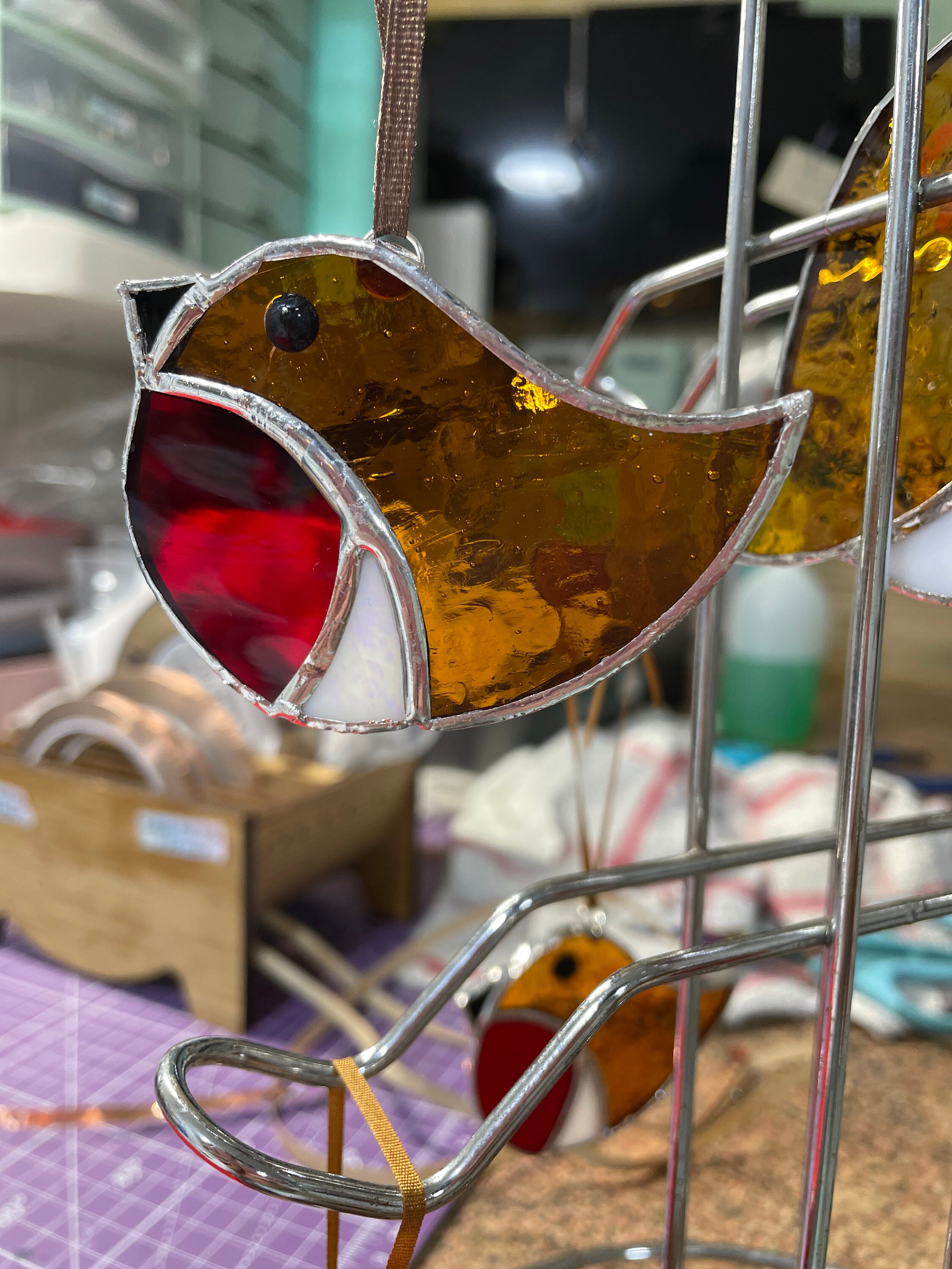 Stained Glass Robin - Etsy