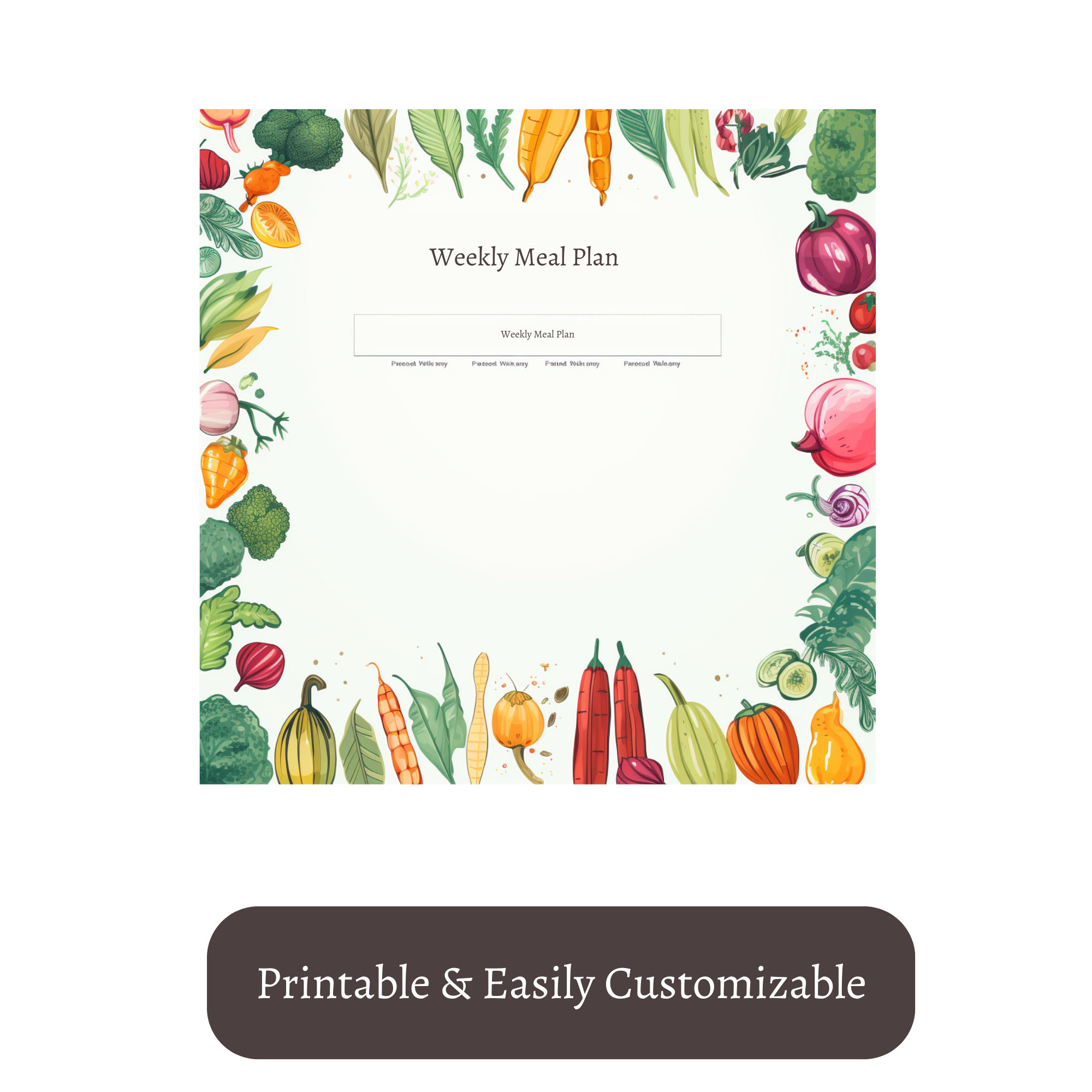 Midjourney Prompt Guide for Printable & Customizable Weekly Meal Plan ...