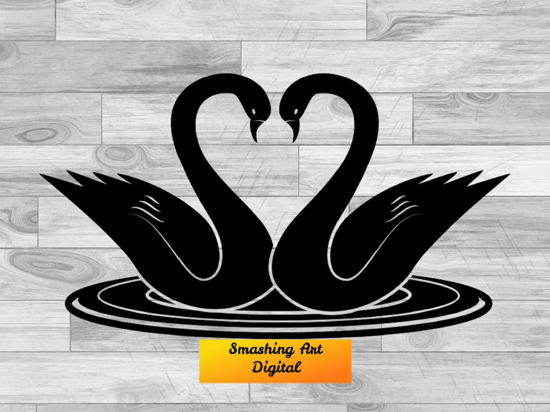 Love Birds in Heart Svg, Swan Svg, Swan Art File, Swan Heart, Birds Png ...