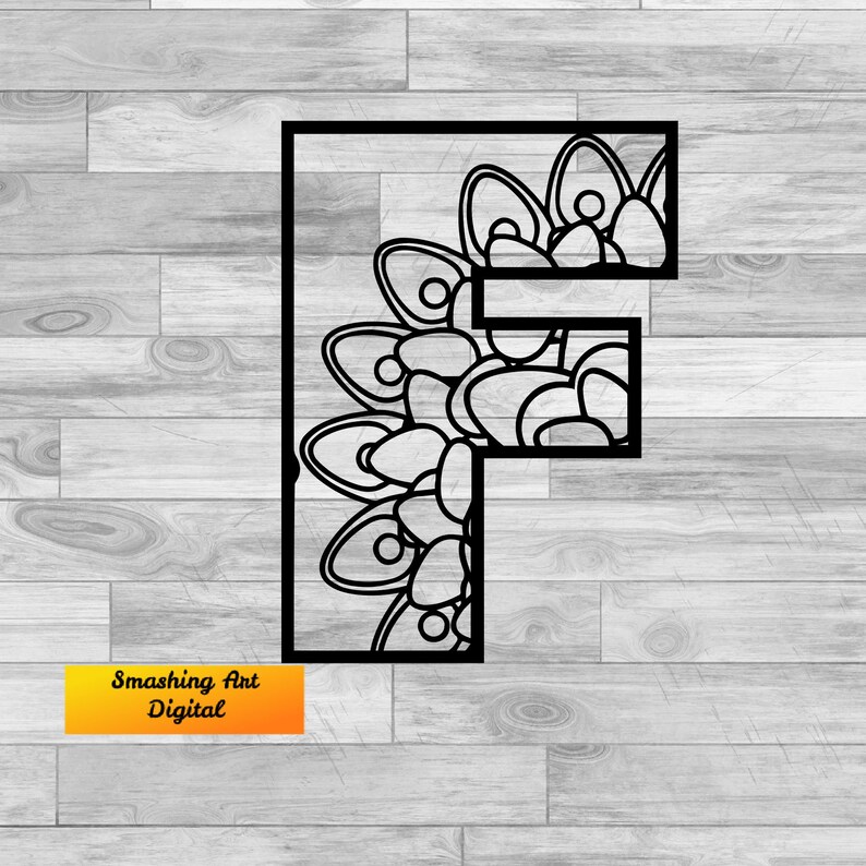 Alfabeto floral Svg Alfabeto F SVG Imágenes prediseñadas del - Etsy México