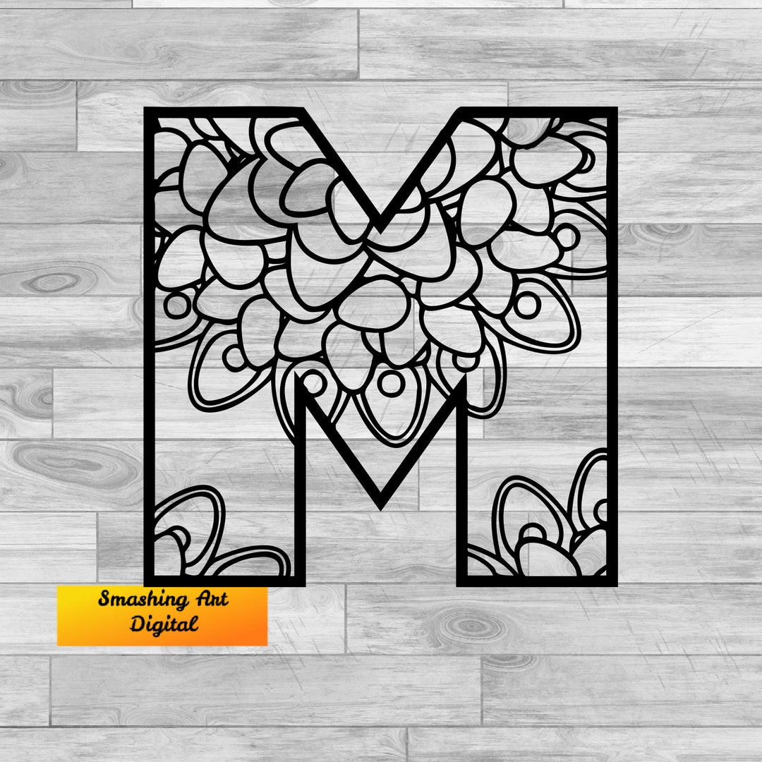 Floral Alphabet Svg, M Alphabet SVG, PNG Alphabet, Alphabet Letter Svg ...