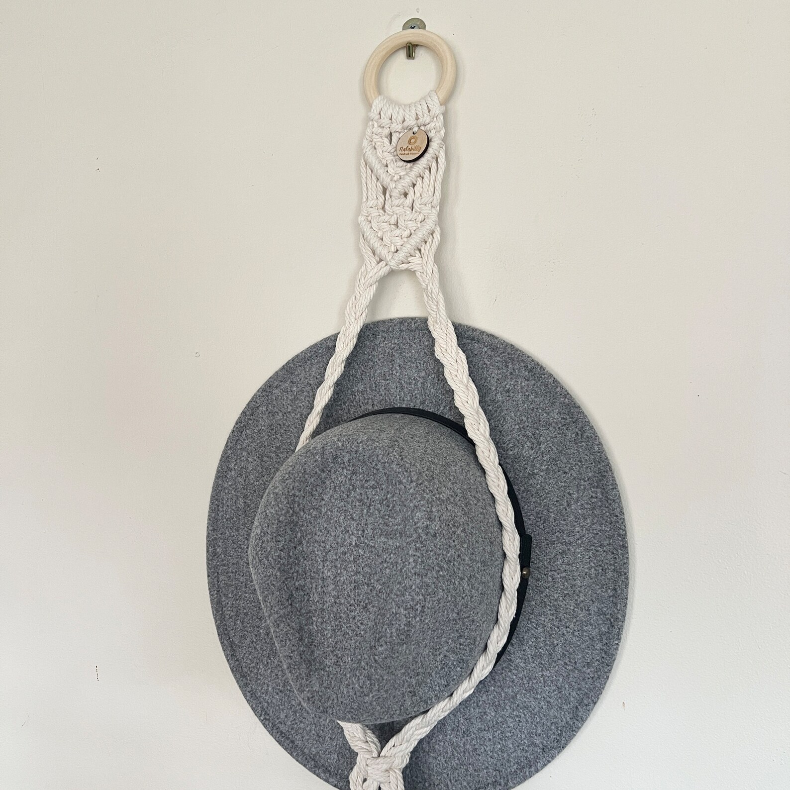 Double Macrame Hat Hanger, Cowboy Hat Holder, Hat Rack, Housewarming ...