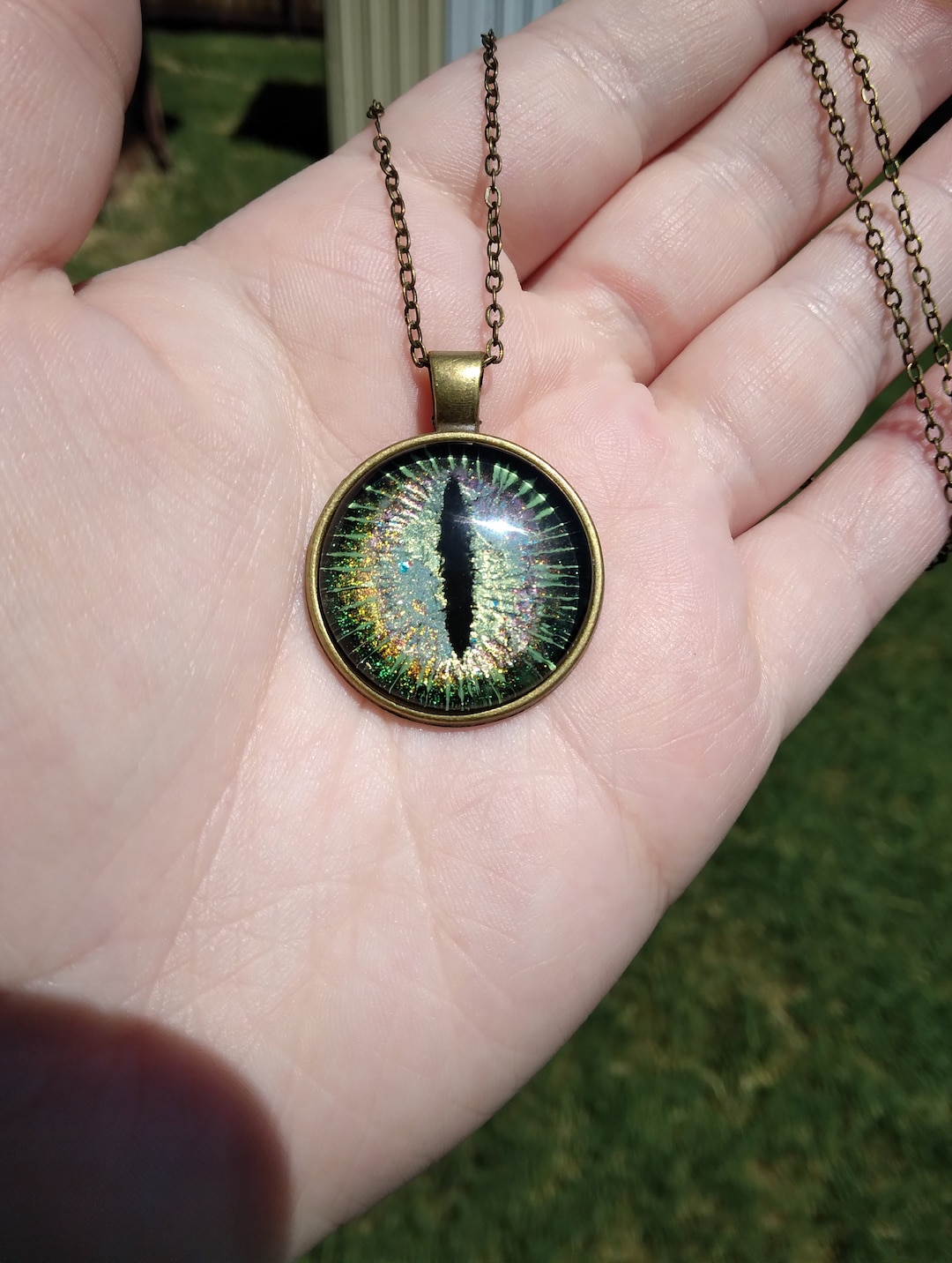 Swamp Cryptid Glass Dome Monster Eye Pendant - Etsy