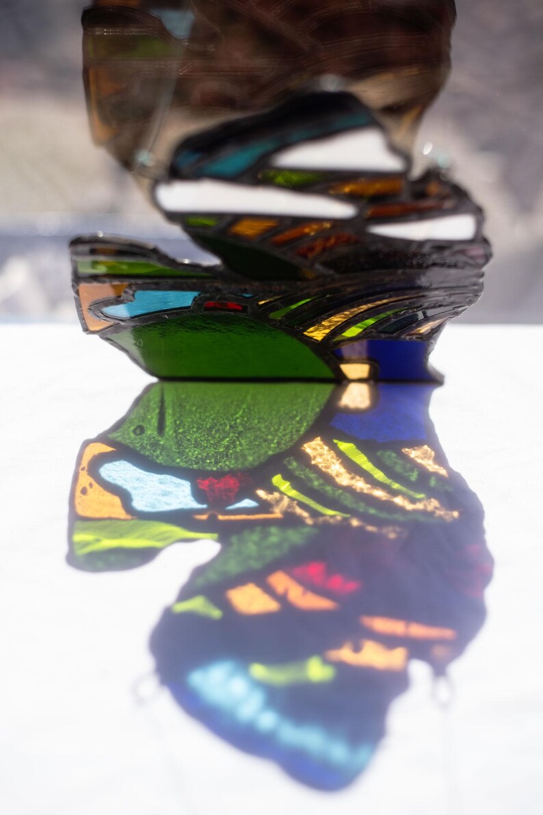 Michigan Shaped Stained Glass Un Catcher up on a Hill - Etsy