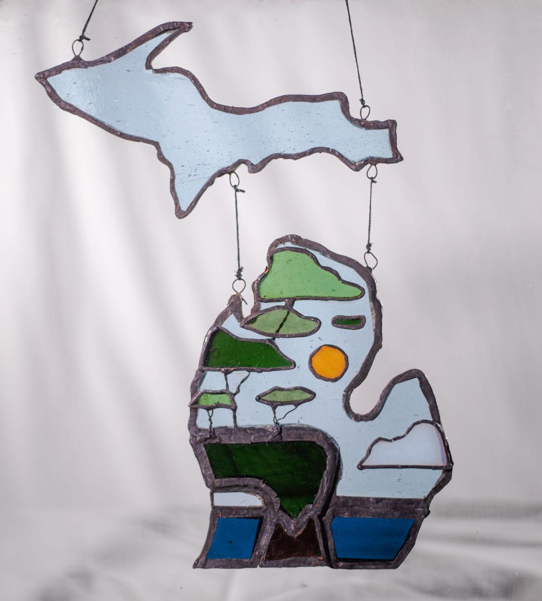 Pictured Rocks Michigan Shaped Stained Glass Suncatcher - Etsy