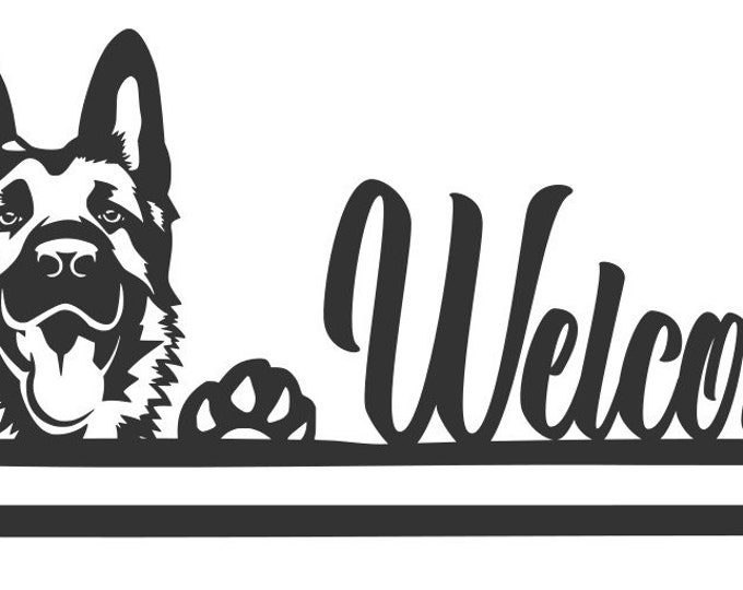 German Shepherd Welcome Sign DXF File for Plasma Cutting - Etsy
