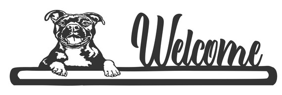 Pitbull Welcome Sign DXF File for Plasma Cutting - Etsy