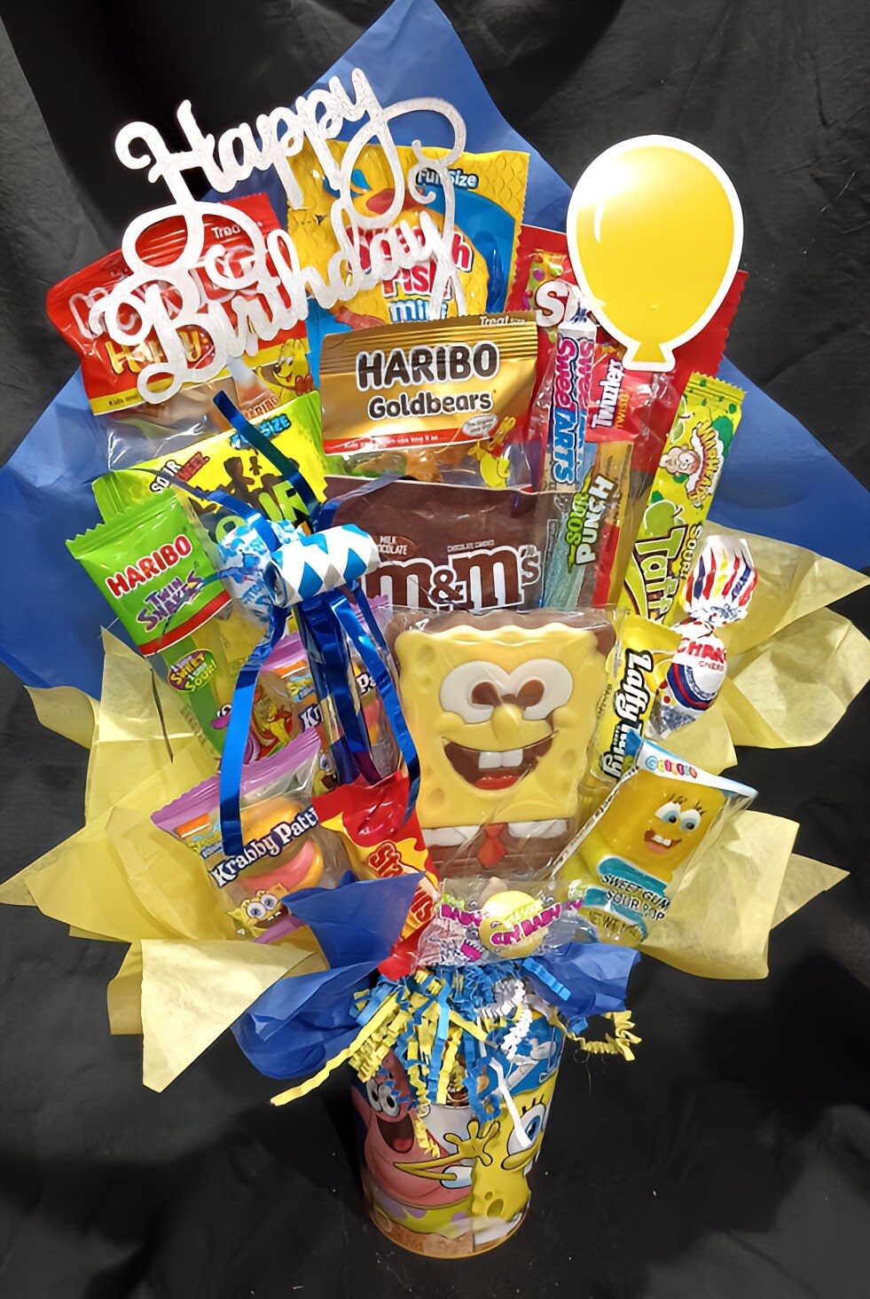 SPONGEBOB CANDY BOUQUET, Spongebob Candy Gift, Kids Birthday Gift ...