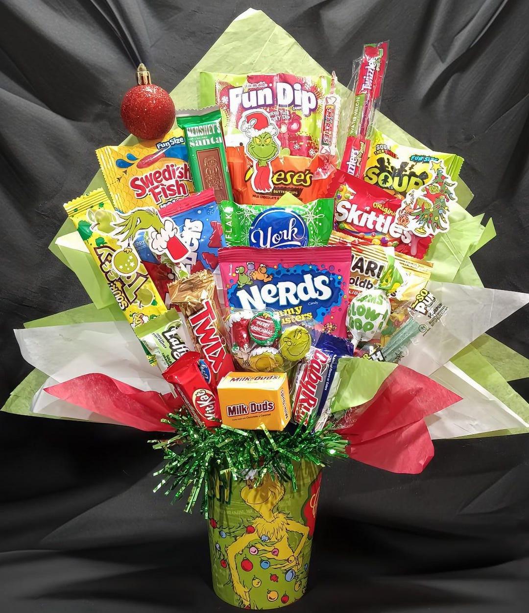GRINCH CANDY GIFT, Merry Grinchmas Gift, Christmas Gift Basket ...