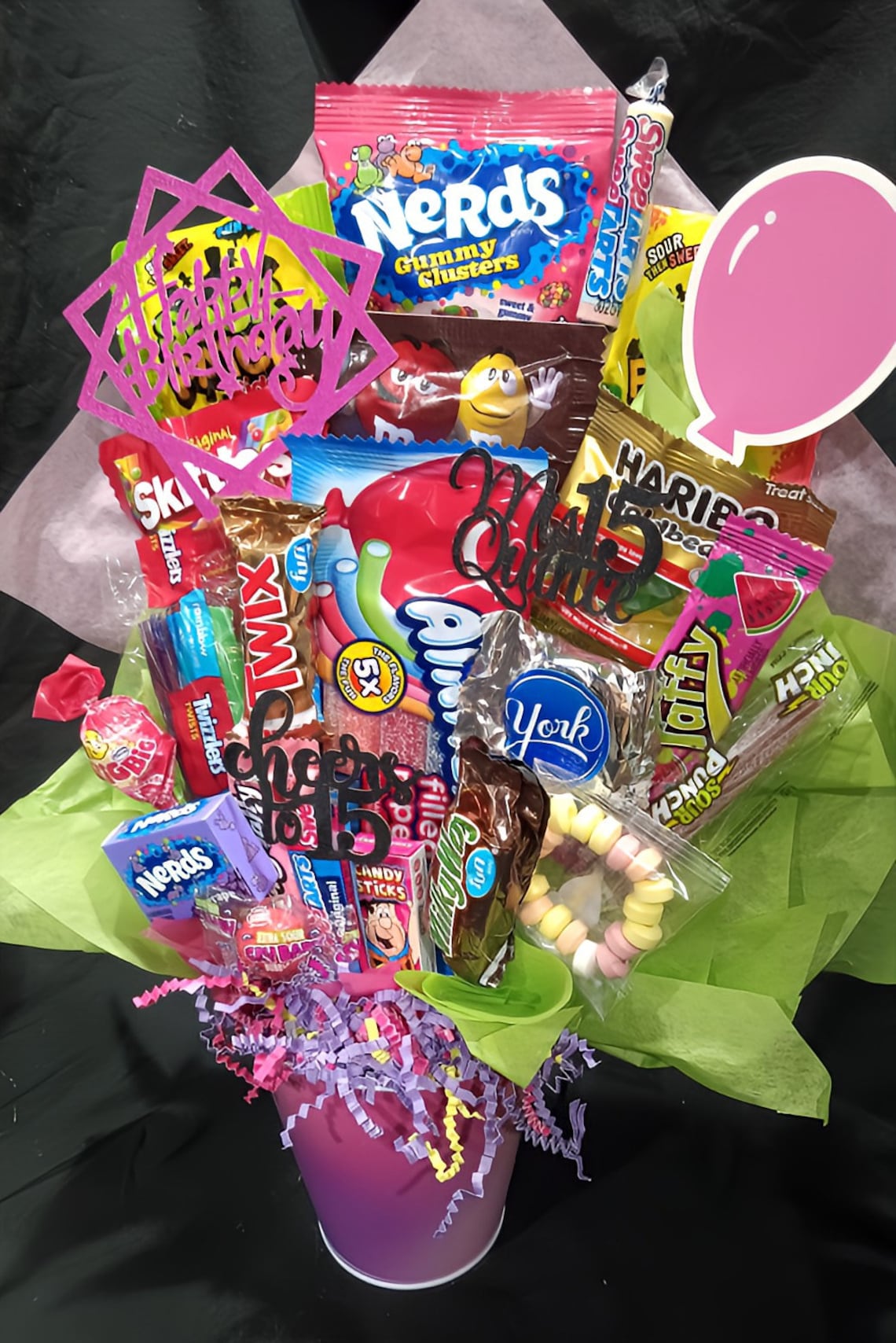 QUINCEANERA GIFT, Mis 15, SWEET 15 Candy Bouquet, Sweet 15 Gift ...