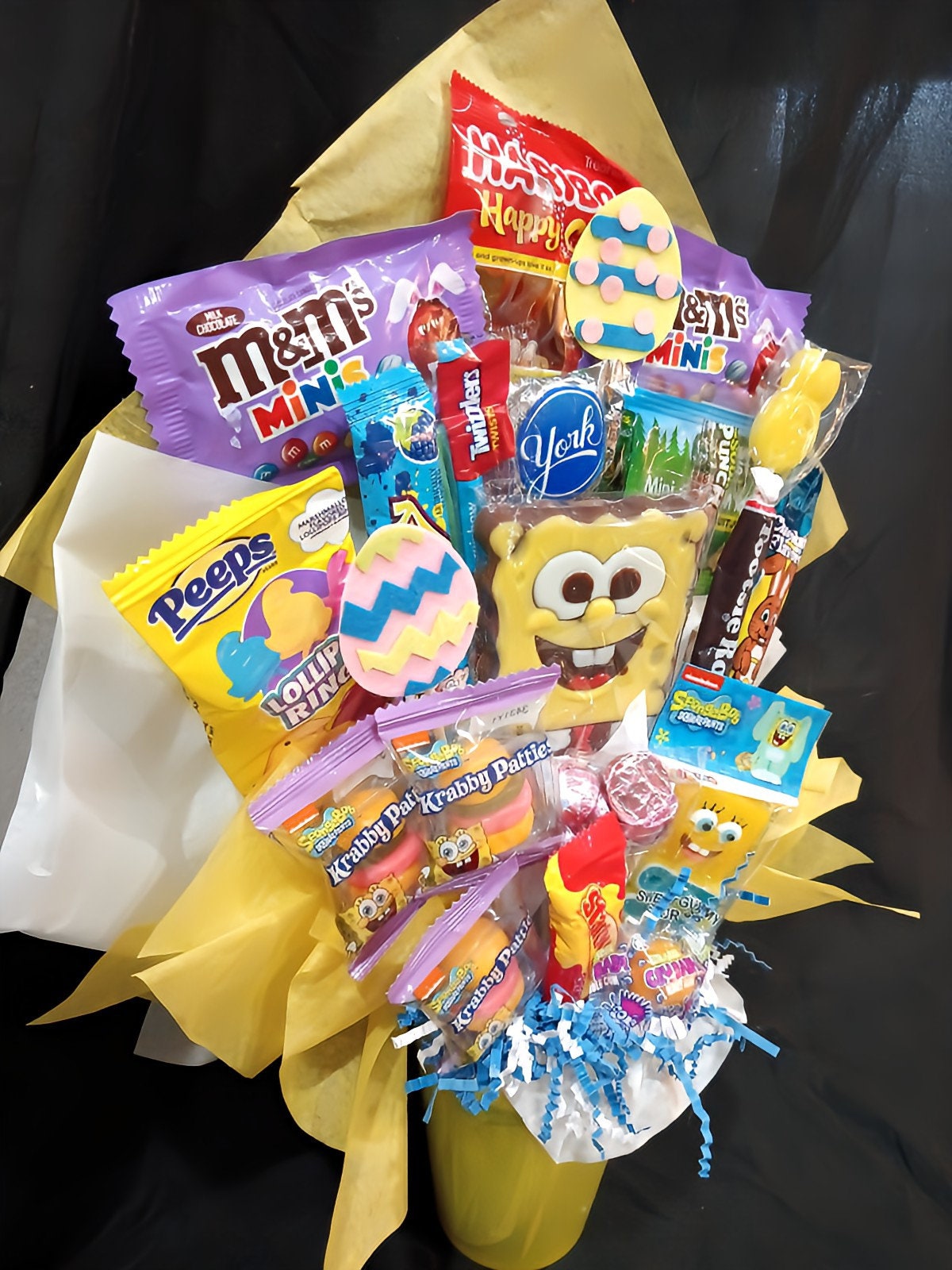 SPONGEBOB EASTER BASKET, Spongebob Easter Gift, Spongebob Candy Bouquet, Spongebob Candy, Easter ...