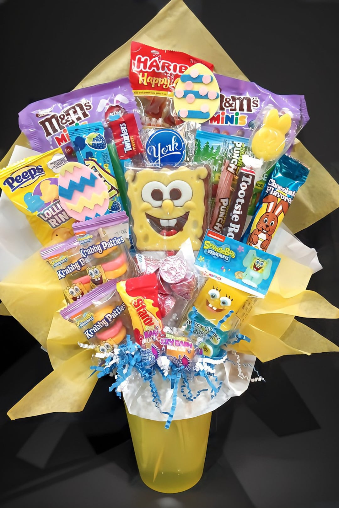 SPONGEBOB EASTER BASKET, Spongebob Easter Gift, Spongebob Candy Bouquet, Spongebob Candy, Easter ...