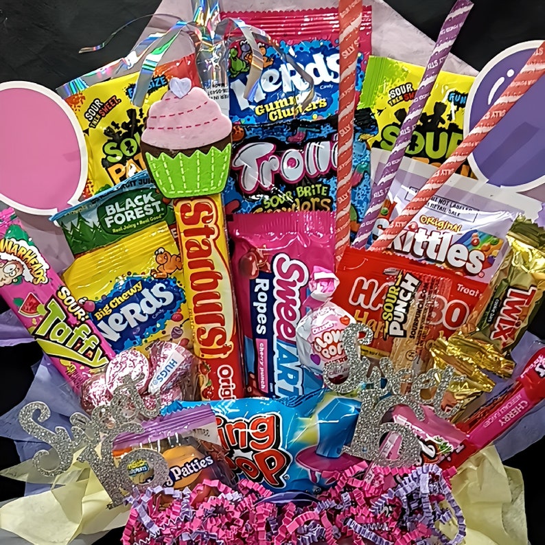 SWEET 16 GIFT, Sweet 16 Candy Bouquet, Sweet Sixteen Gift, Sweet 16 ...