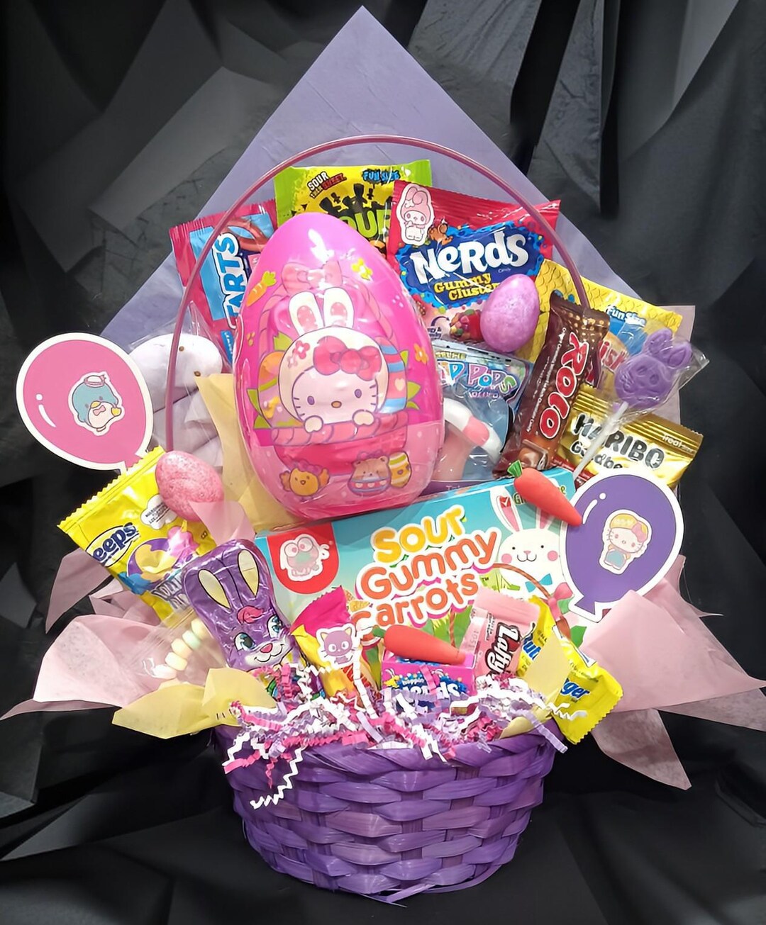 HELLO KITTY Easter Basket, Hello Kitty Gift, Girls Easter Basket, Girls ...