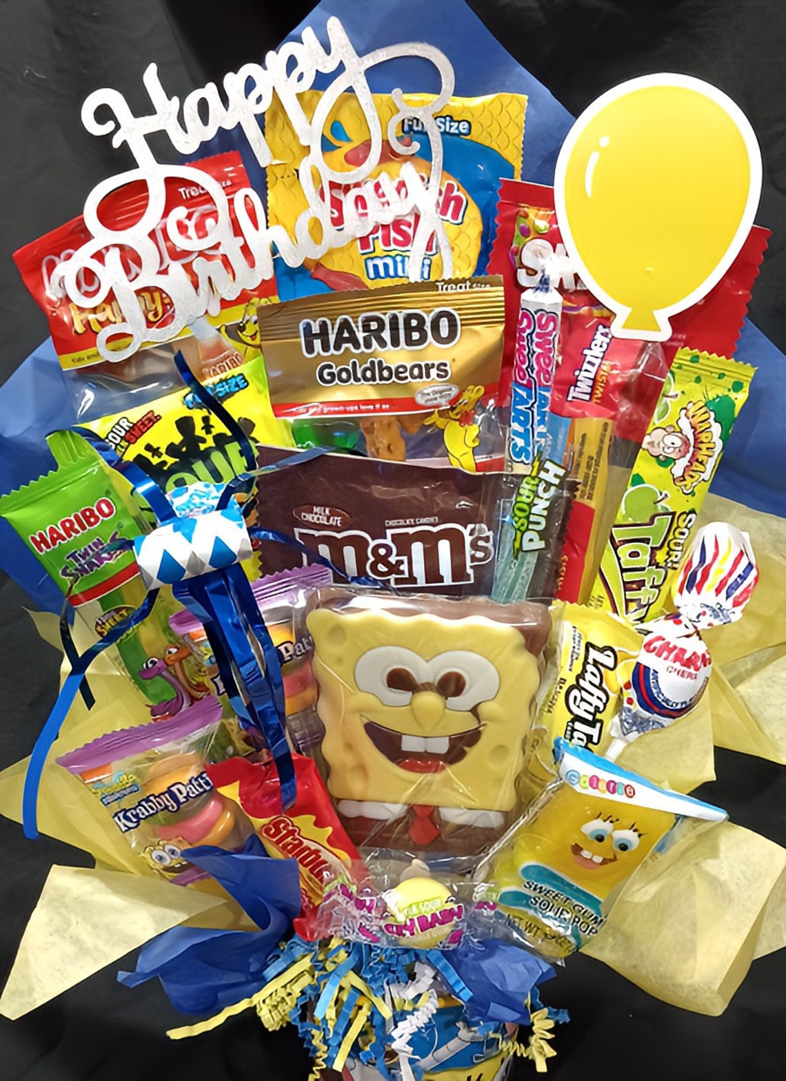 SPONGEBOB CANDY BOUQUET, Spongebob Candy Gift, Kids Birthday Gift ...