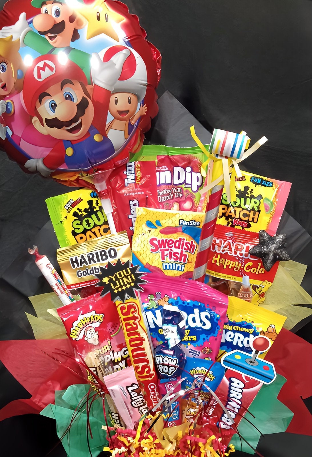 SUPER MARIO GIFT, Super Mario Candy Bouquet, Super Mario Birthday Gift ...