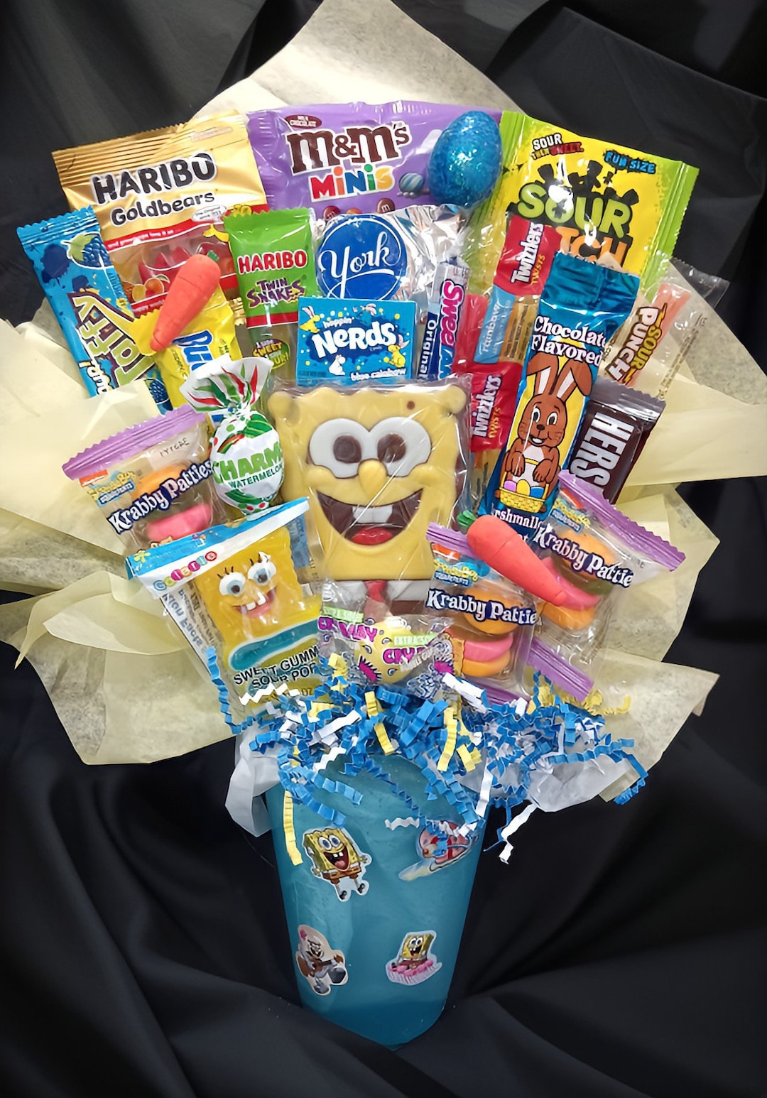 SPONGEBOB EASTER BASKET, Spongebob Easter Candy Bouquet, Spongebob Easter Gift, Spongebob Gift ...