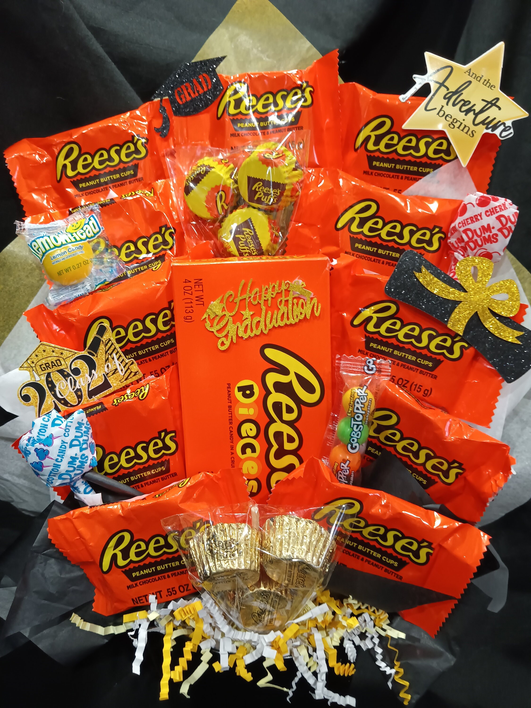 REESES GRADUATION GIFT, Reeses Candy Bouquet, Reeses Gift, College ...