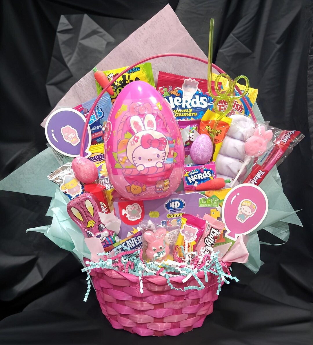 HELLO KITTY Easter Basket, Girls Easter Basket, Hello Kitty, Hello ...