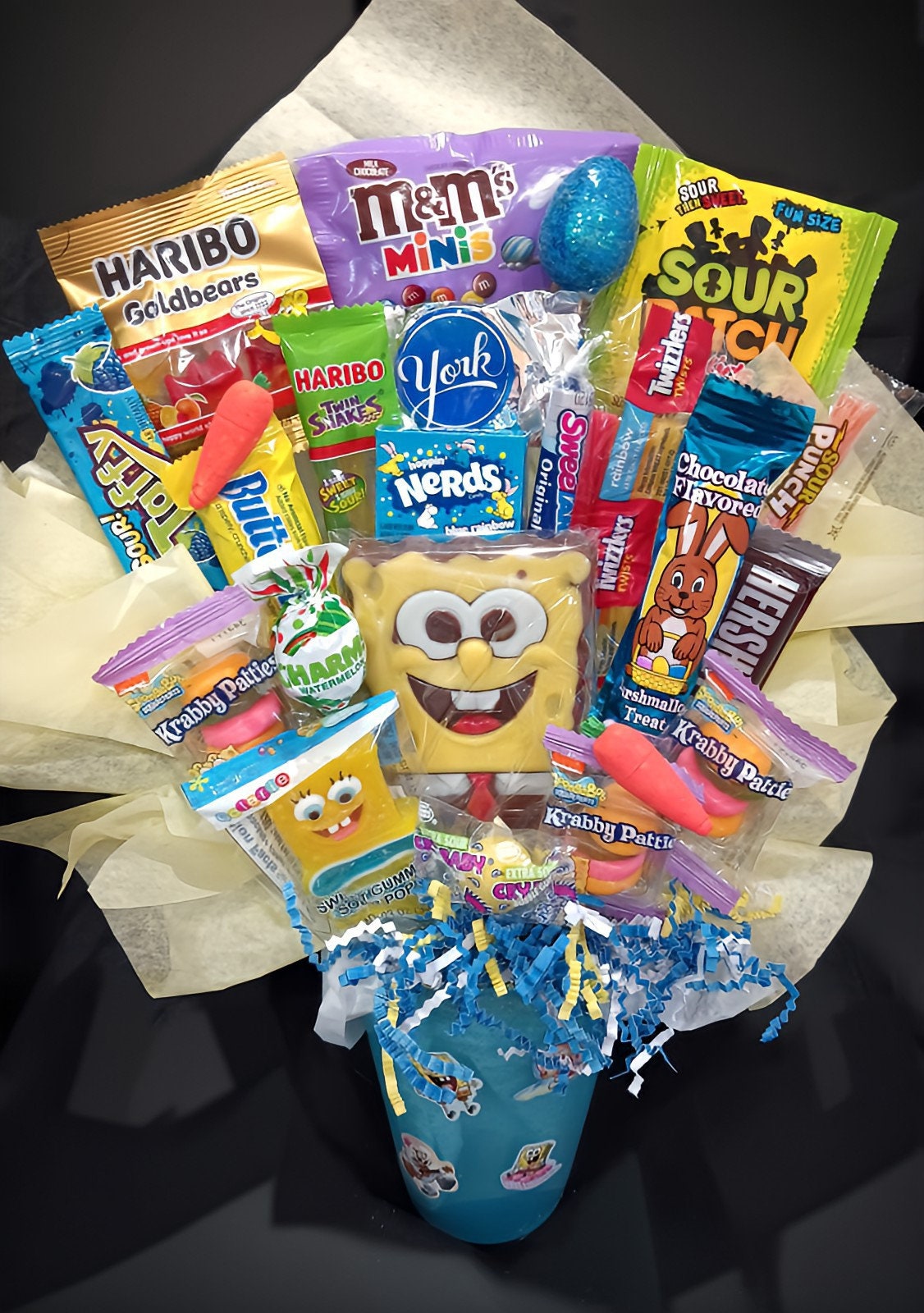 SPONGEBOB EASTER BASKET, Spongebob Easter Candy Bouquet, Spongebob Easter Gift, Spongebob Gift ...
