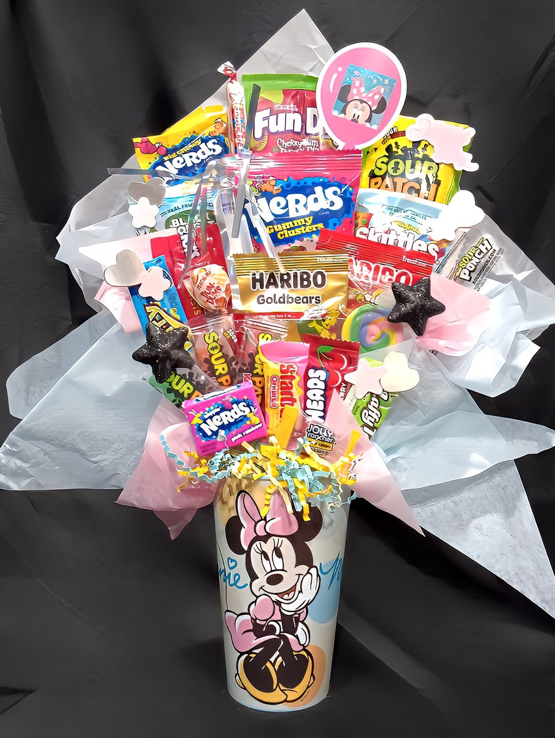 MINNIE MOUSE GIFT, Minnie Mouse Candy Bouquet, Kids Birthday Gift ...