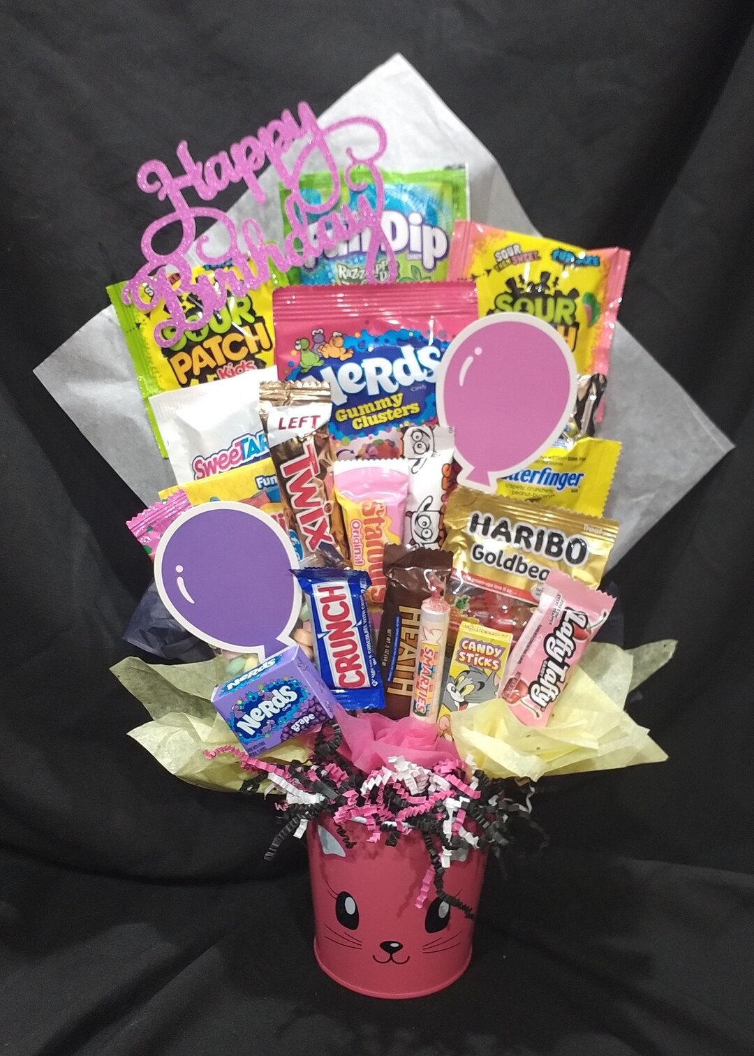 Girls Birthday Candy Bouquet, Kids Birthday Candy Gram, Kids Candy ...