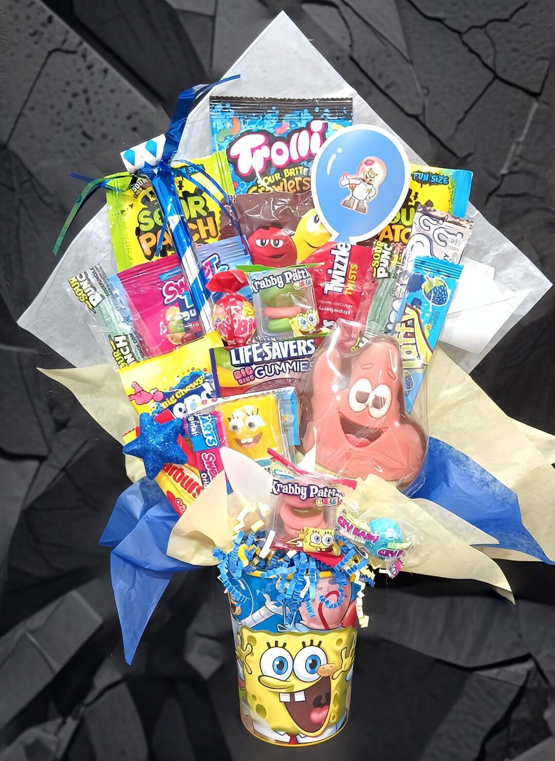 SPONGEBOB CANDY BOUQUET, Spongebob Birthday Gift, Spongebob Get Well ...