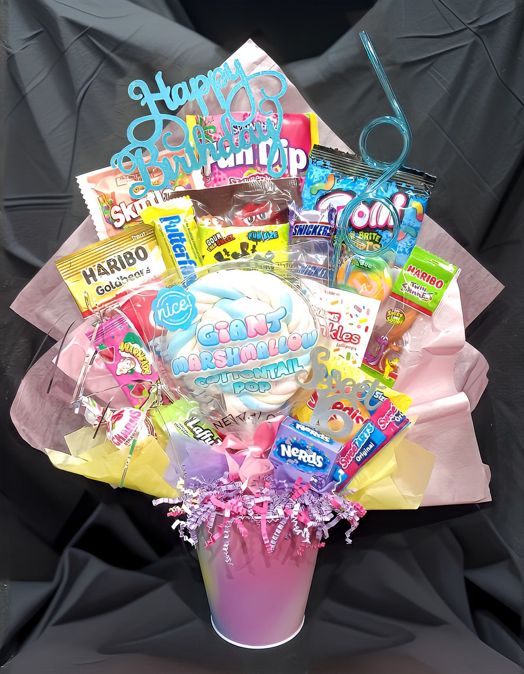 SWEET 16 Candy Bouquet, Sweet 16 Gift, Sweet 16 Candy Gram, Sweet 16 ...