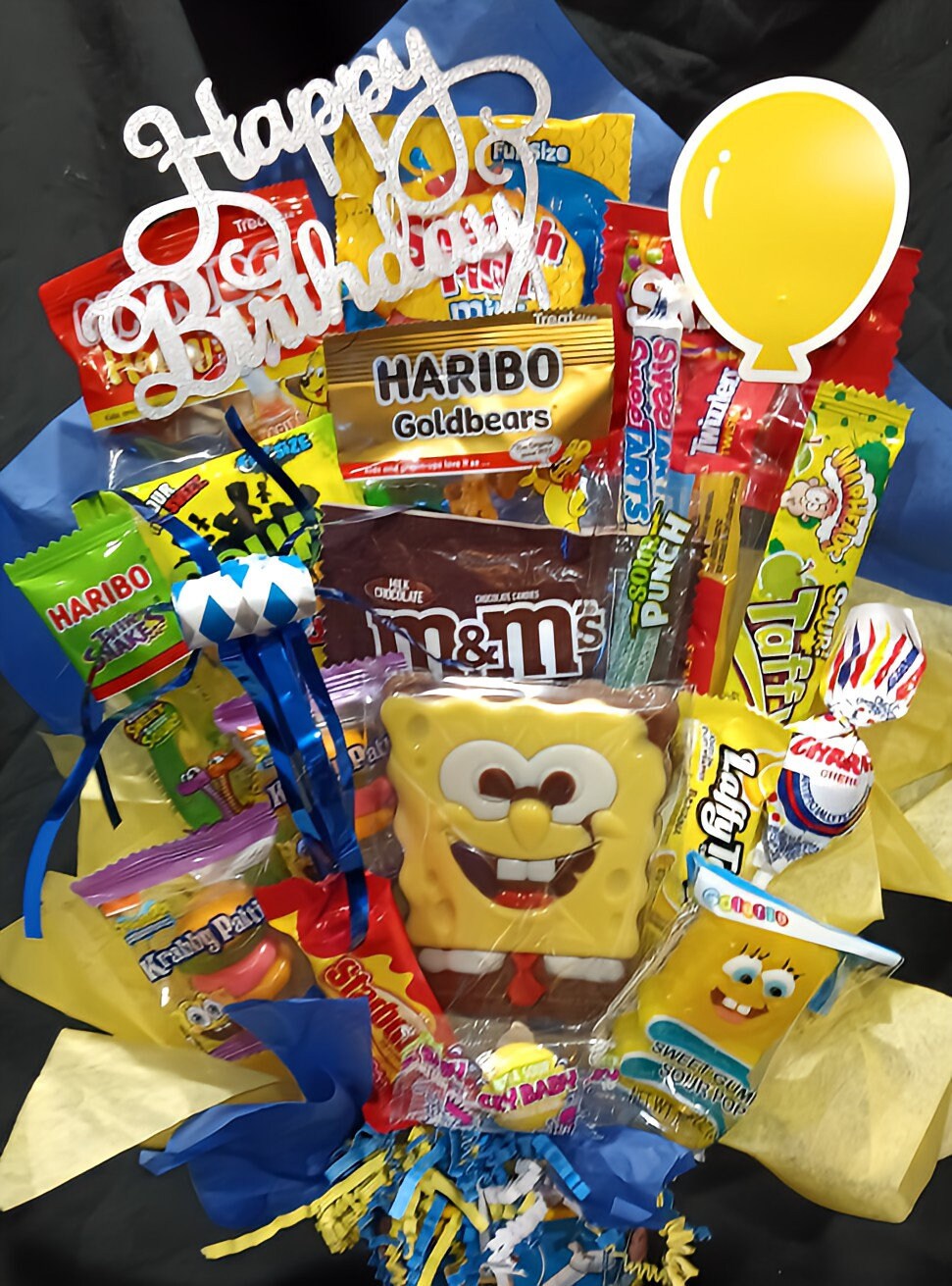 SPONGEBOB CANDY BOUQUET, Spongebob Candy Gift, Kids Birthday Gift ...