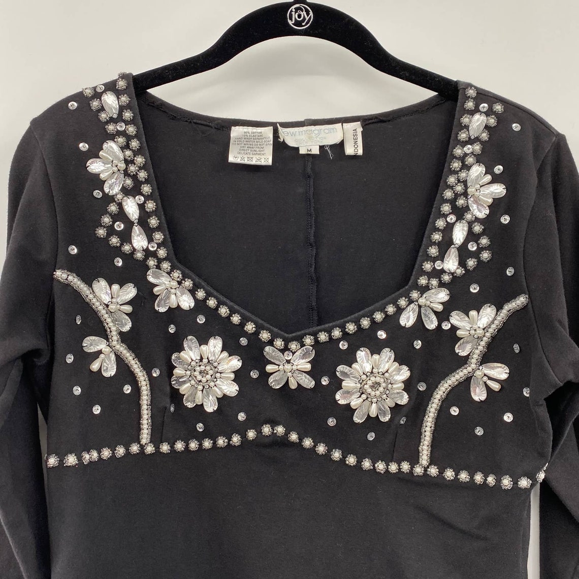 Vintage 80s Lew Magram Beaded Embellished Pearl Top Long - Etsy