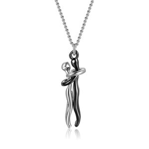 Couple Hugging Pendant Necklace Lovers Together Forever Metal - Etsy