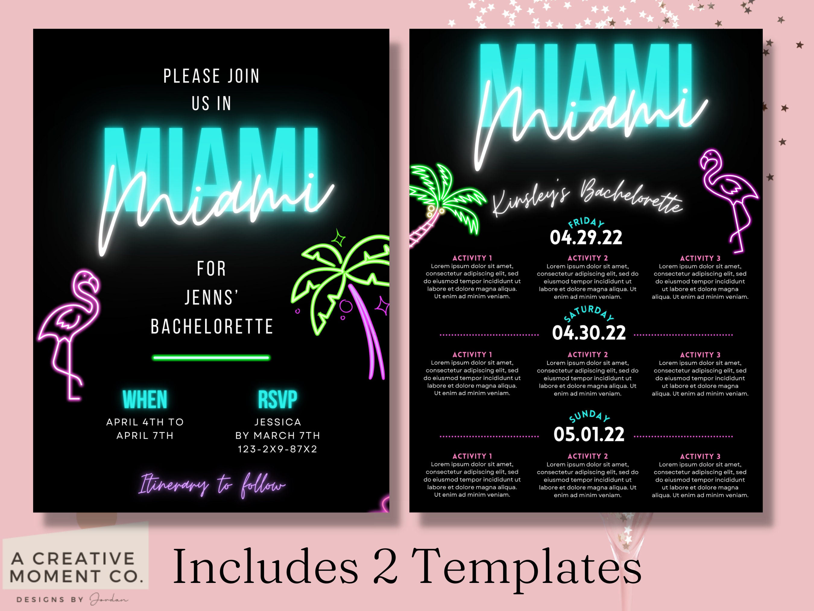 Miami Bachelorette Invitation Template, Miami Bachelorette Invitation ...