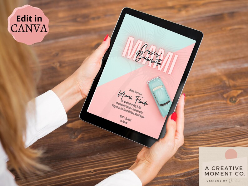 Miami Bachelorette Invitation Template, Miami Bachelorette Invitation ...