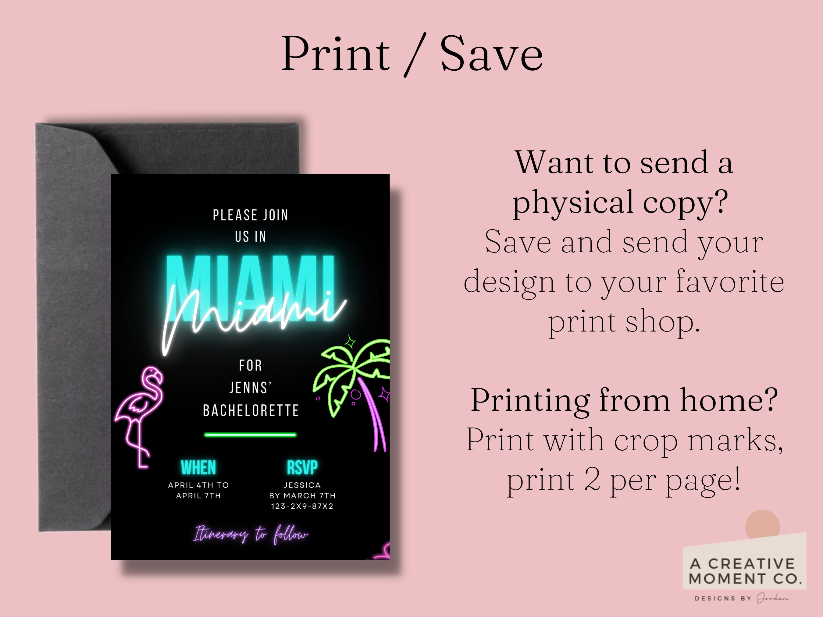 Miami Bachelorette Invitation Template, Miami Bachelorette Invitation ...