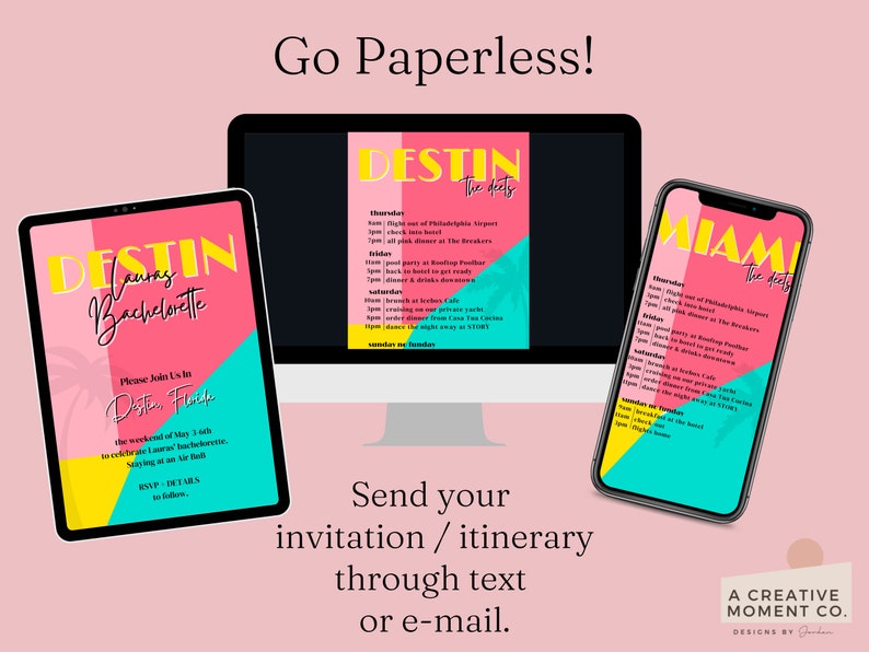 Destin Bachelorette Invitation Template, Destin Florida Invitation ...