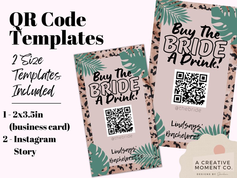 Lets Get Wild Bachelorette, Cheetah Buy the Bride QR Code, Jungle ...
