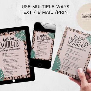 Lets Get Wild Bachelorette Invitation Template, Cheetah Invitation ...