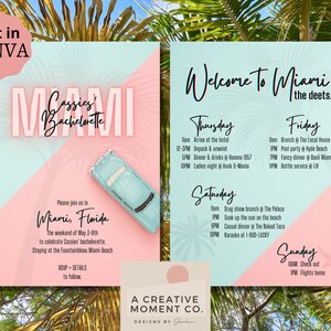 Miami Bachelorette Invitation Template, Miami Bachelorette Invitation ...