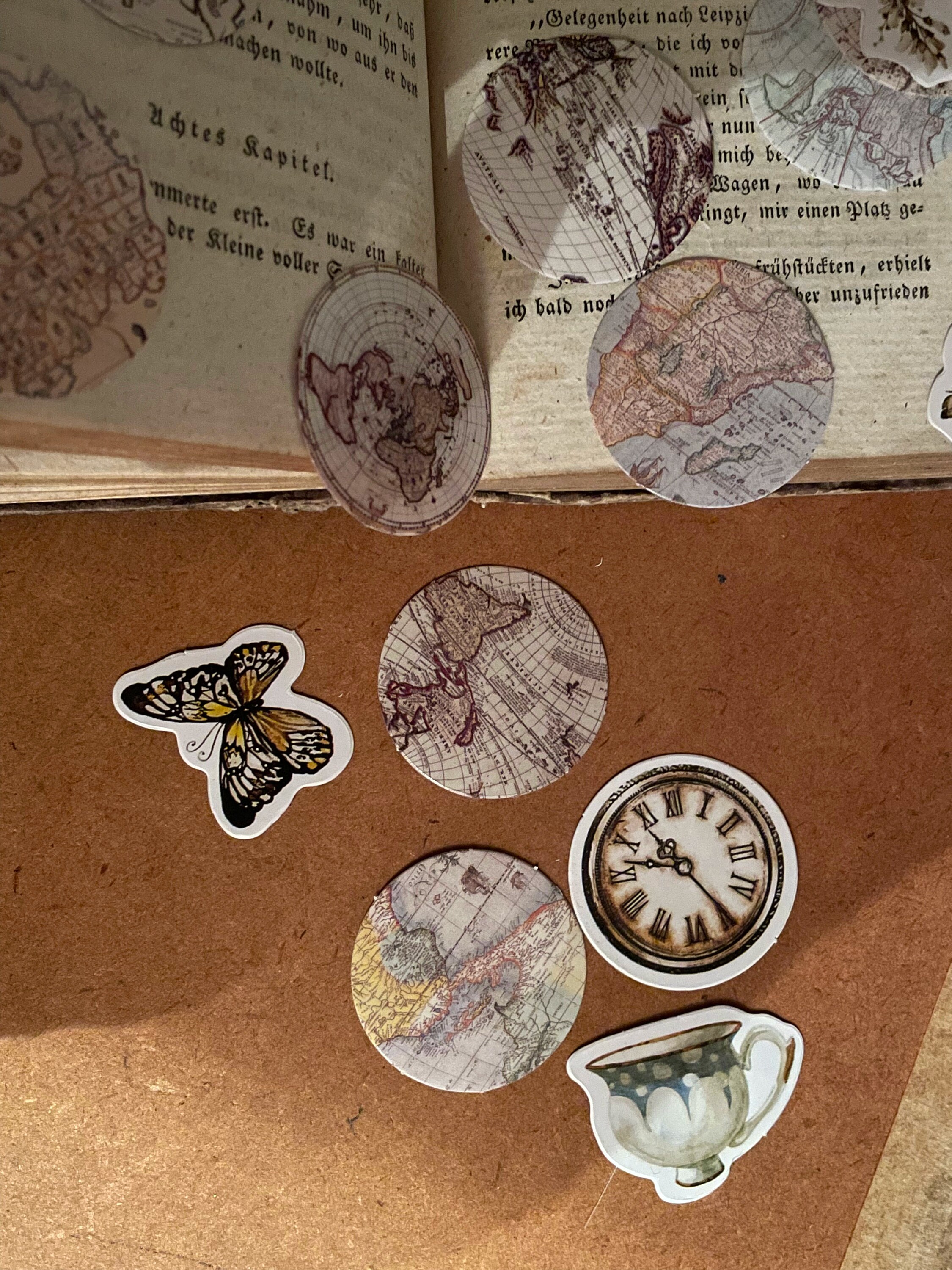 Vintage Stickers Maps Shabby Chic Scrapbook 20 Piece Set - Etsy