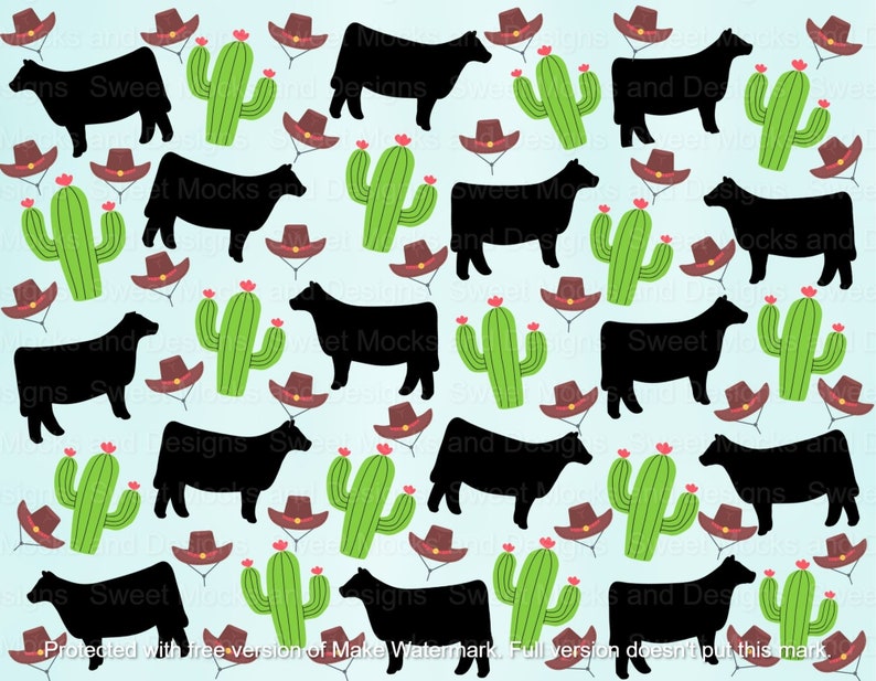 Show Cattle Seamless, Instant Digital Design, Png, Jpg, Stock Show ...