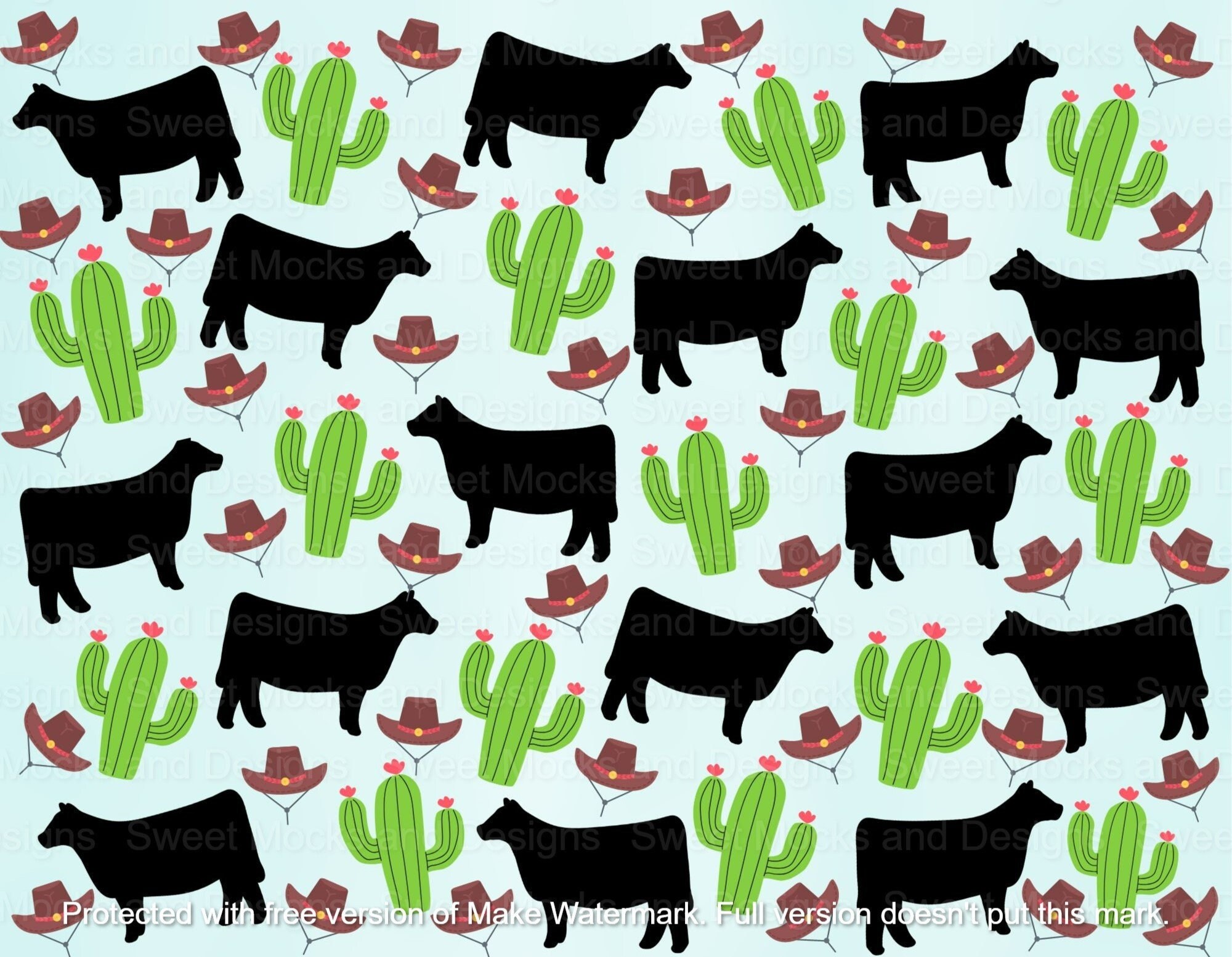 Show Cattle Seamless, Instant Digital Design, Png, Jpg, Stock Show ...