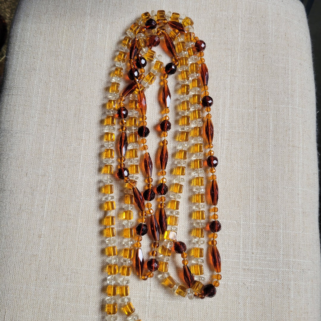 1920s Art Deco Glass Flapper Beads - Etsy