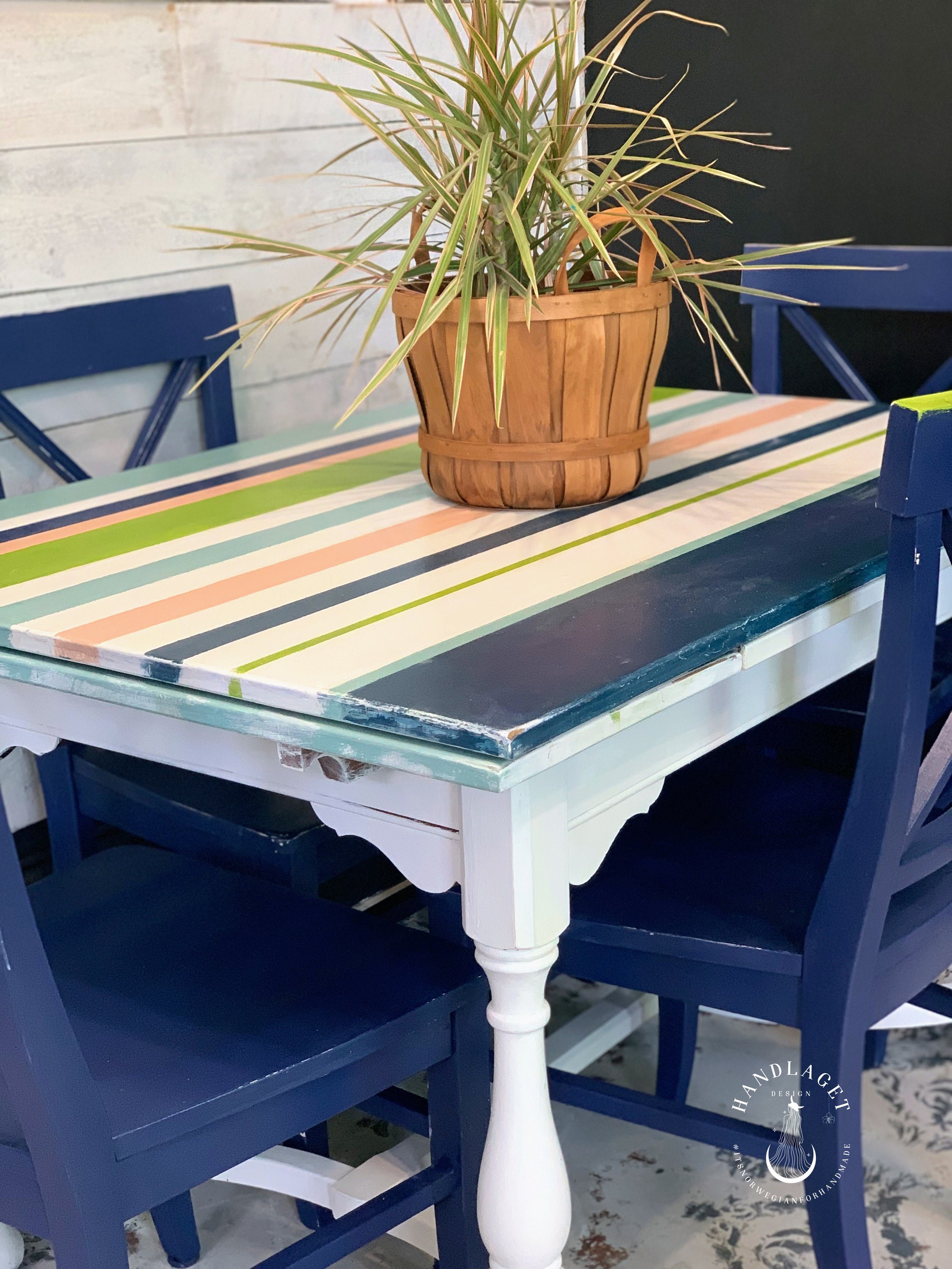 Striped Dining Table With 6 Chairs - Etsy