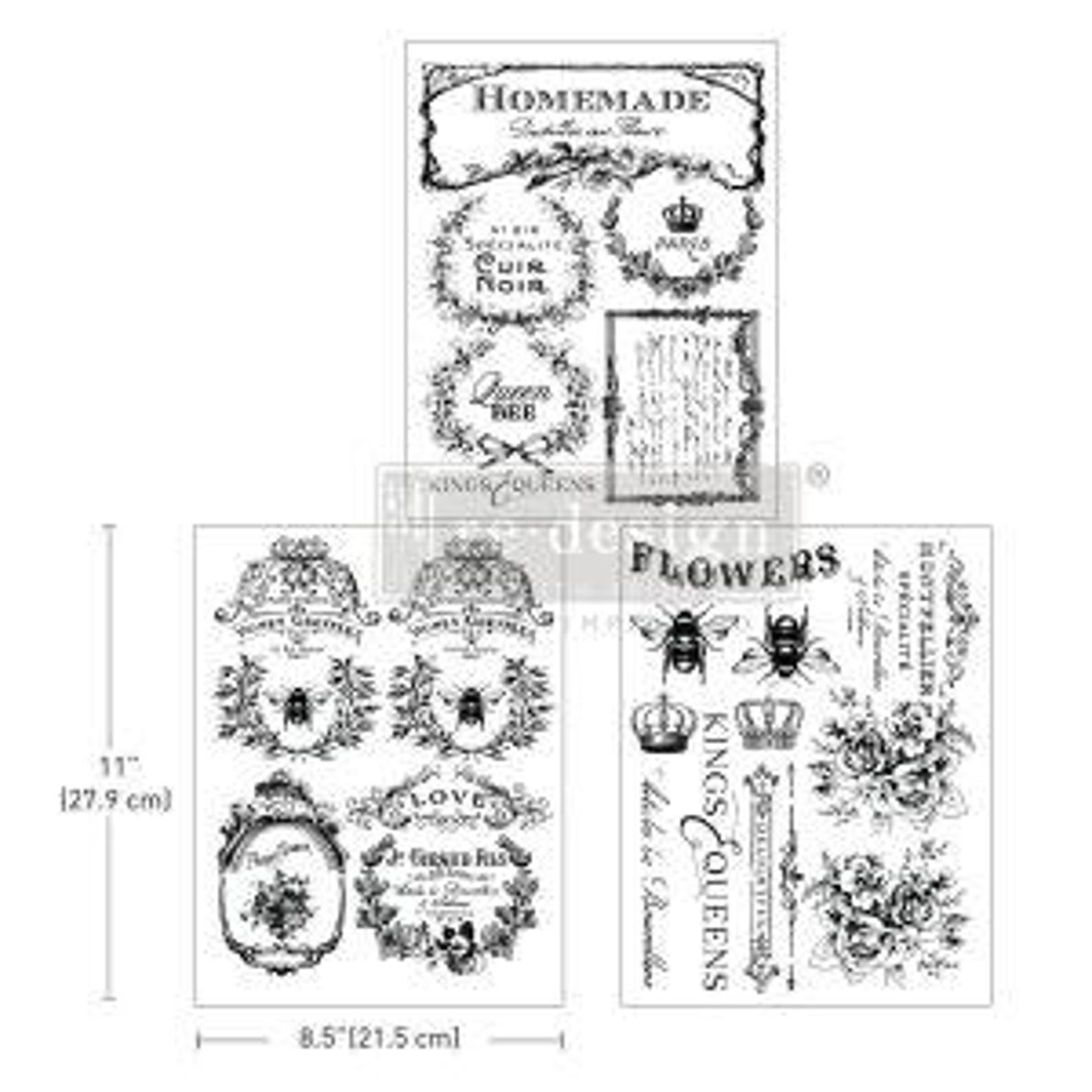 French Labels Midi Rub-on Transfer 3 Sheets 8.5x11 Redesign by Prima ...